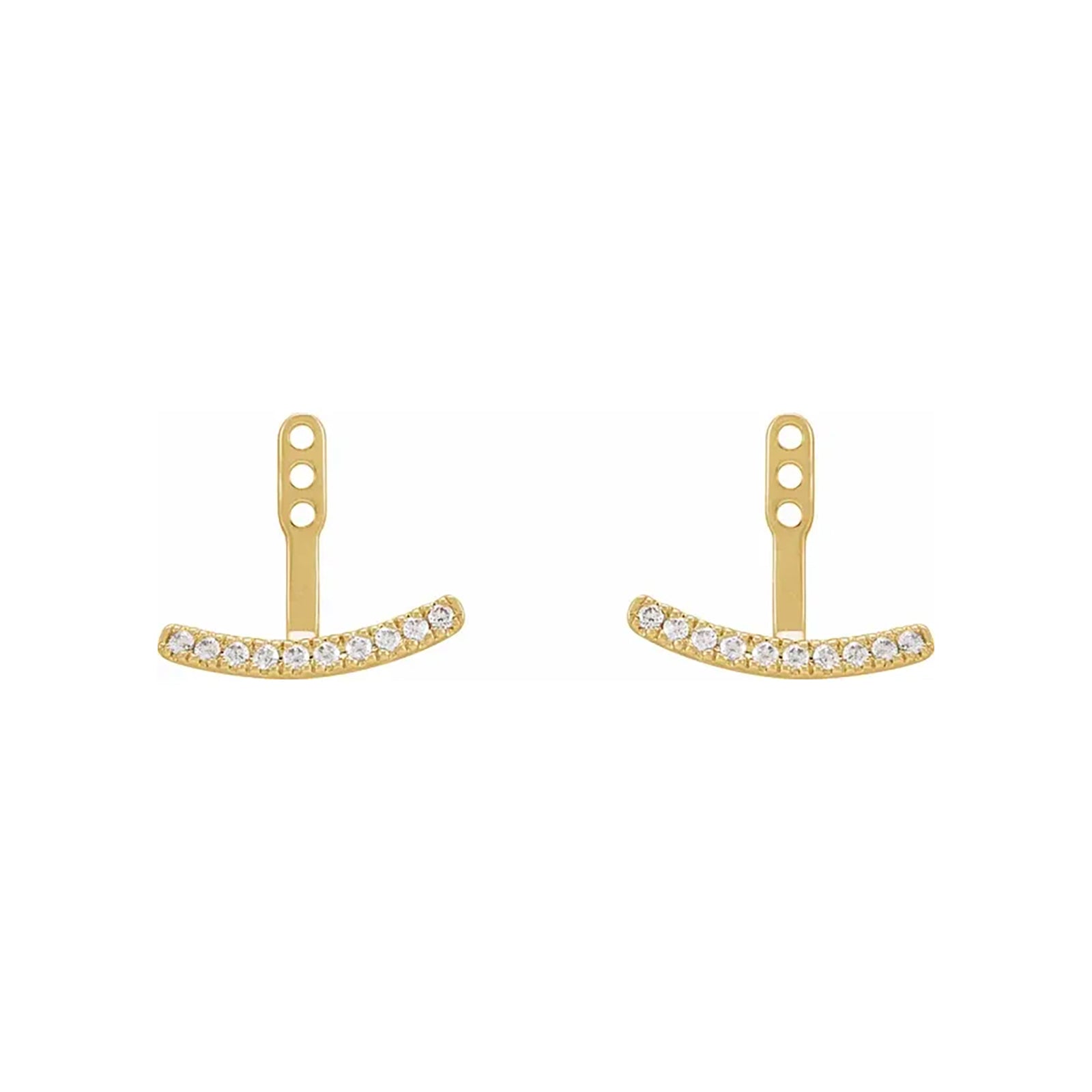 Lab Grown Diamond Curved Bar Earring Jackets by Céleste Created Diamonds | Diamond Cellar
