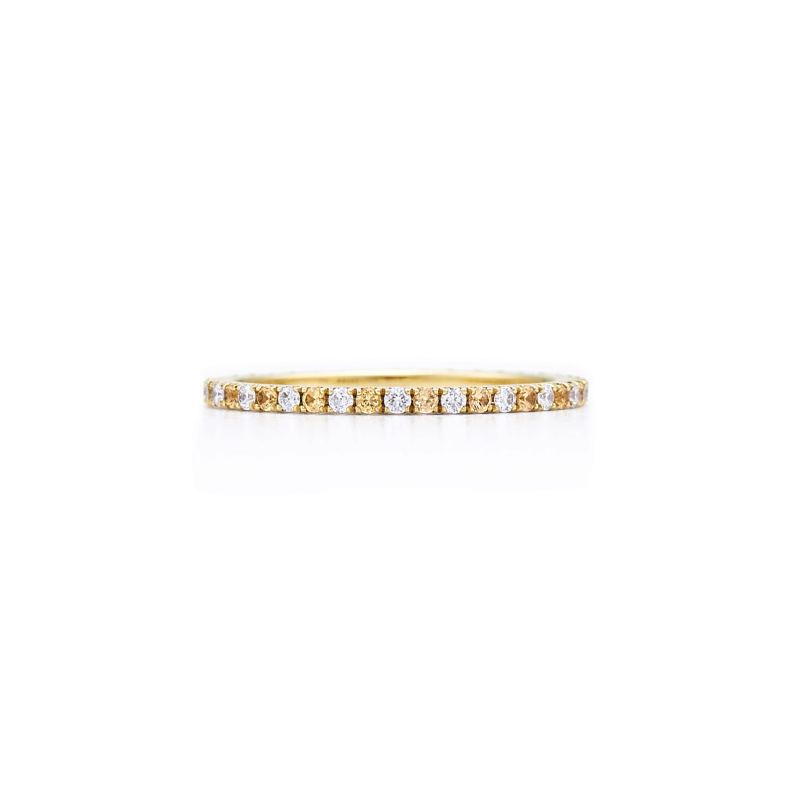 Kwiat Stackable Slim Ring with Diamonds and Yellow Sapphires by Kwiat | Diamond Cellar