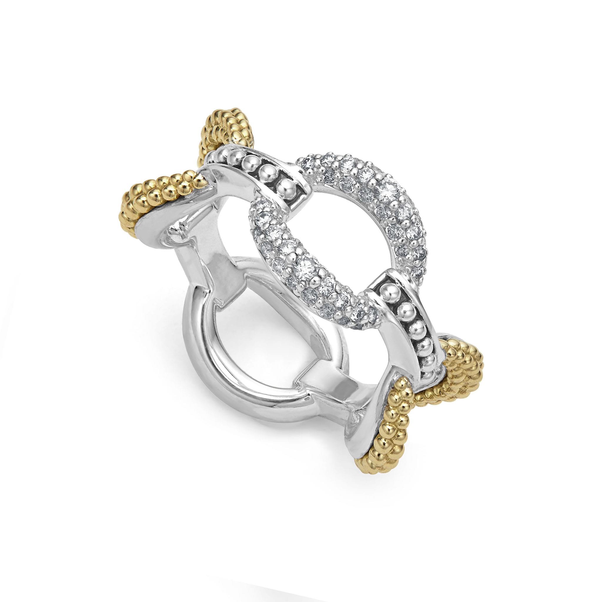 Large 18K Gold Eternity Diamond Ring by Lagos | Diamond Cellar