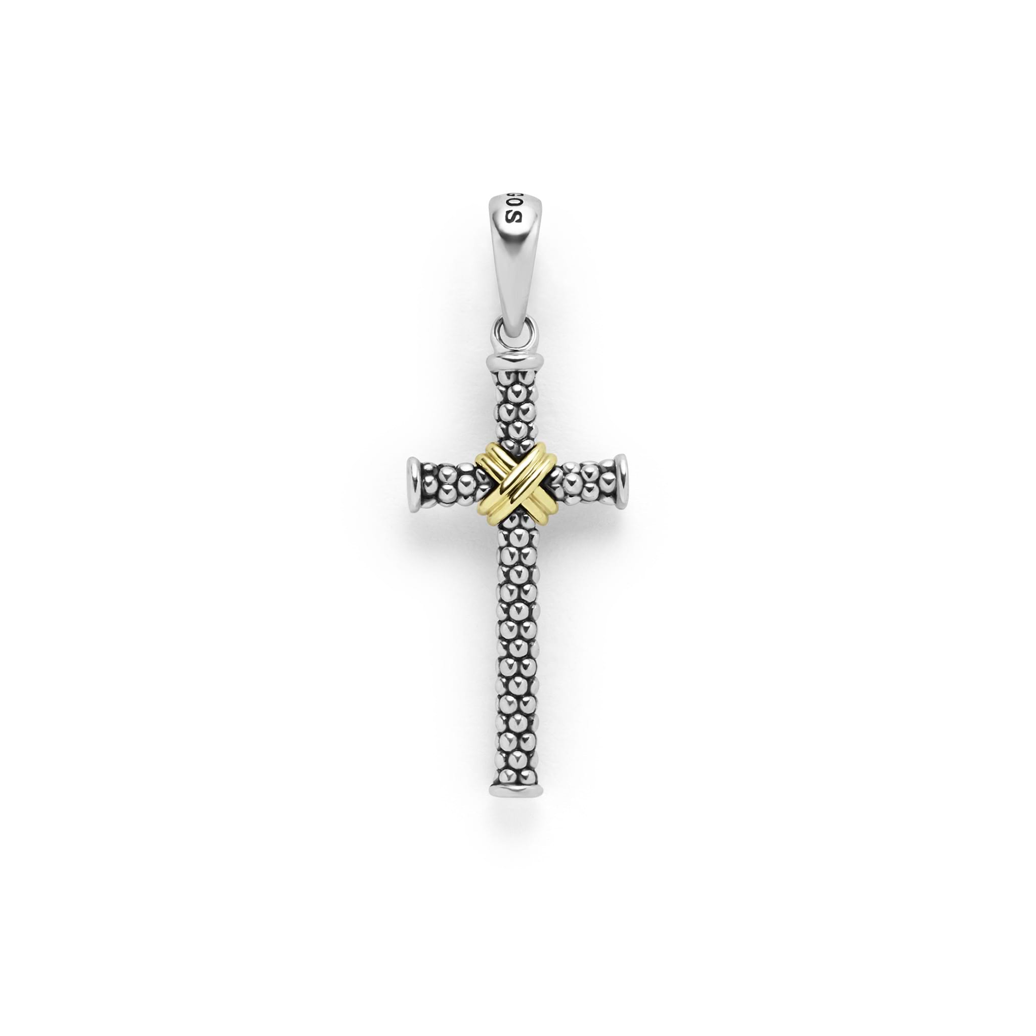 Two-Tone Caviar Beaded X Cross Amulet by Lagos | Diamond Cellar
