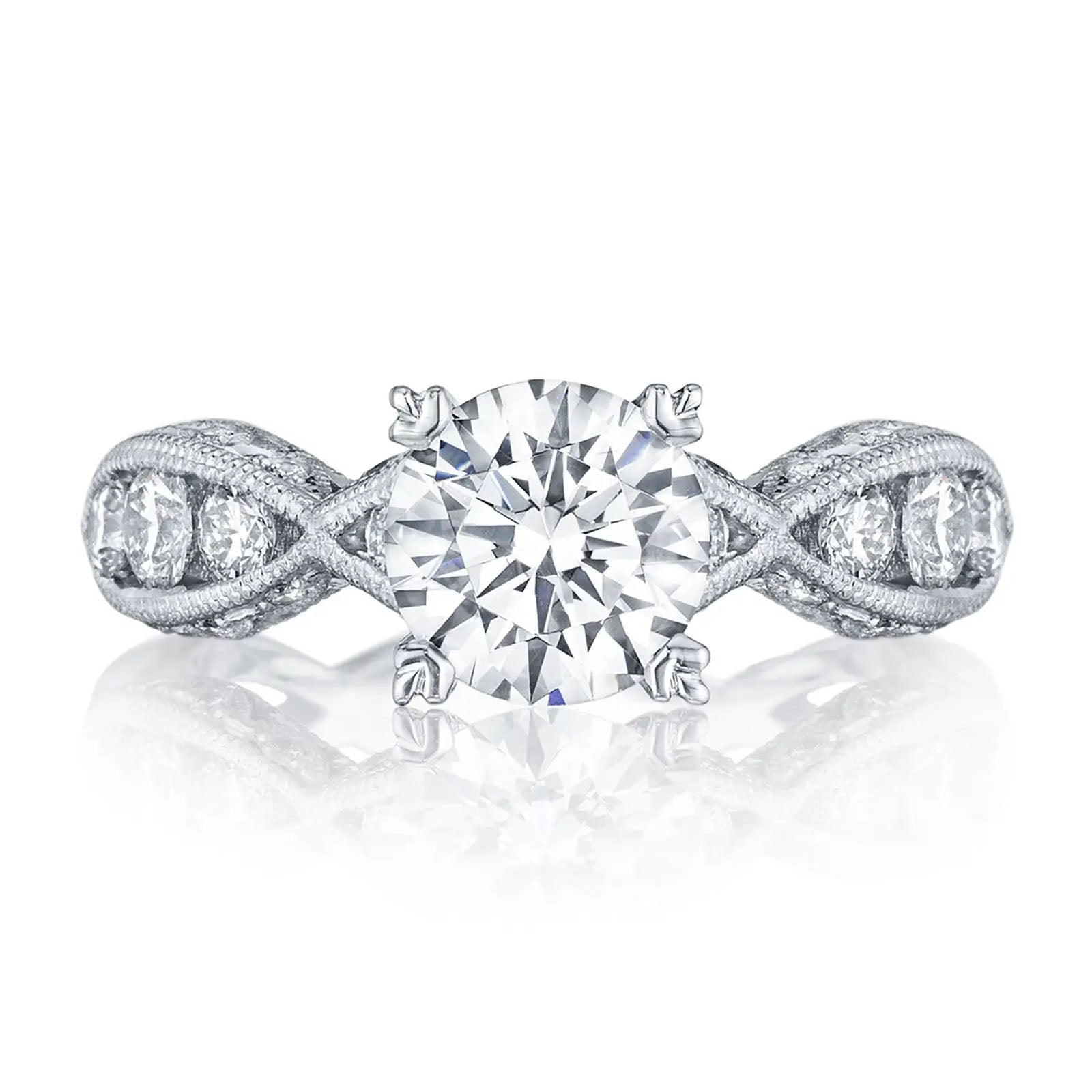 Classic Crescent Diamond Semi Mount Ring by Tacori | Diamond Cellar