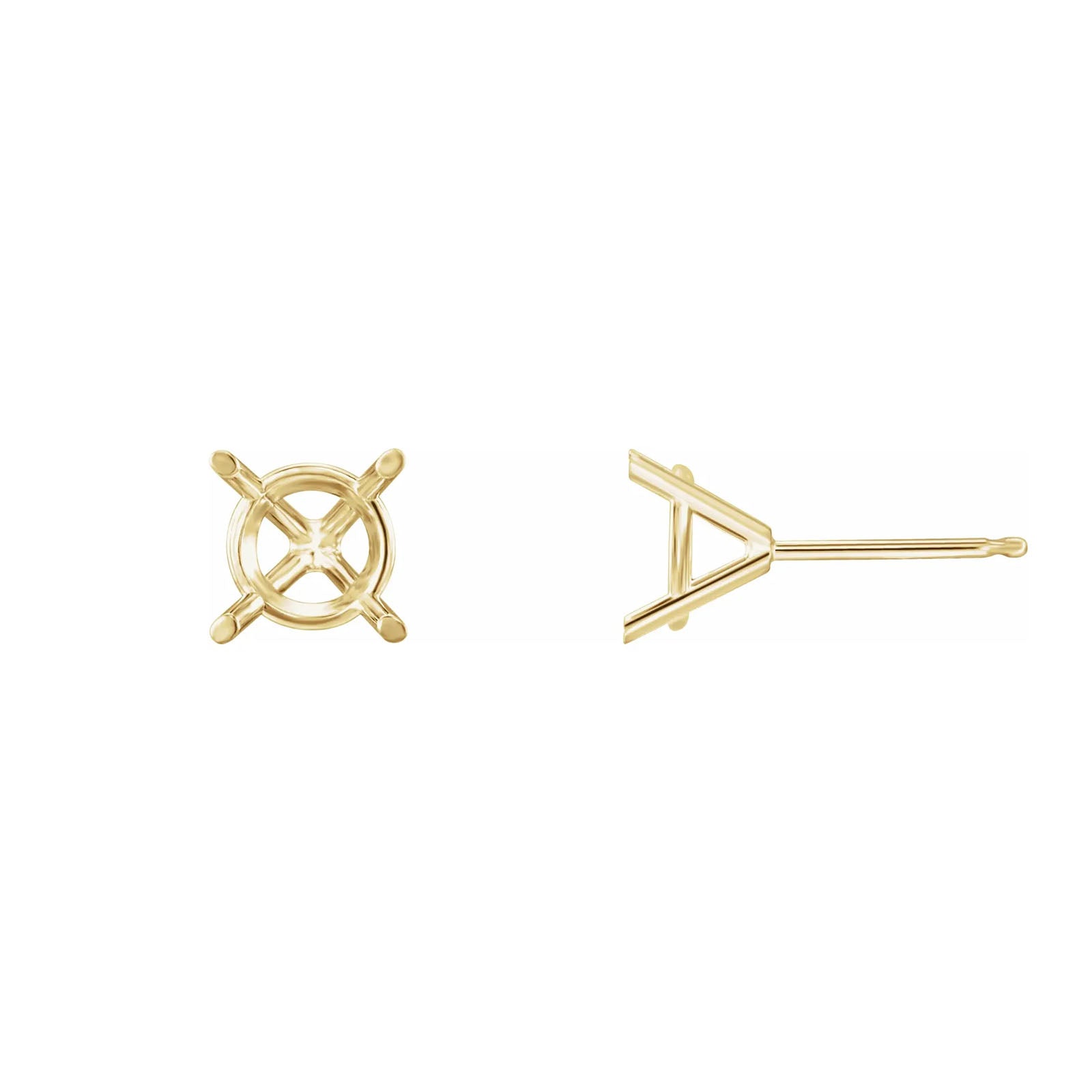 Cocktail Style Stud Earring Mountings by Diamond Cellar | Diamond Cellar
