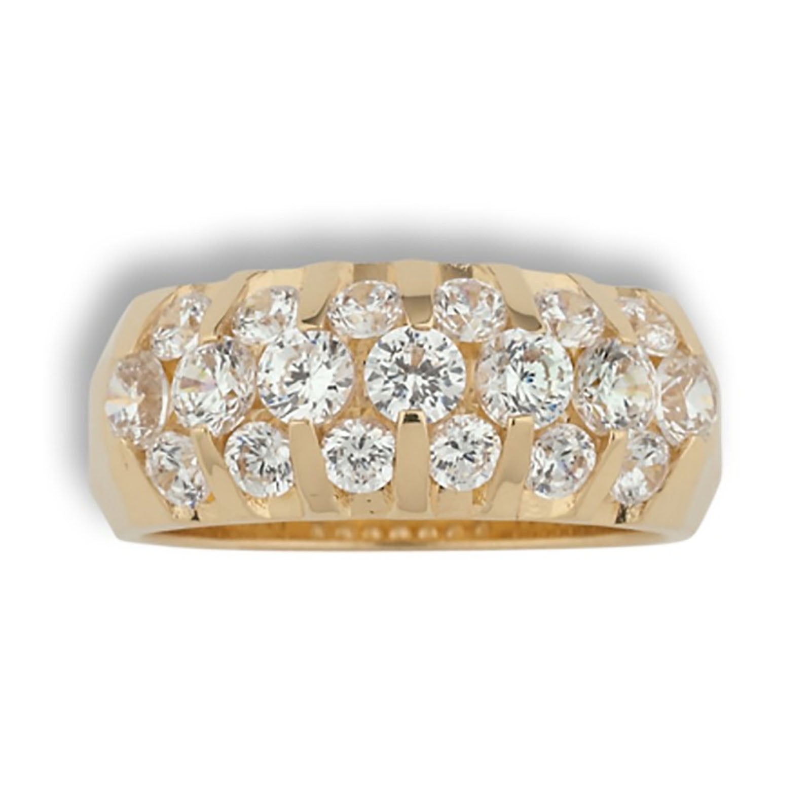 Three-Row Diamond Band by Diamond Cellar | Diamond Cellar