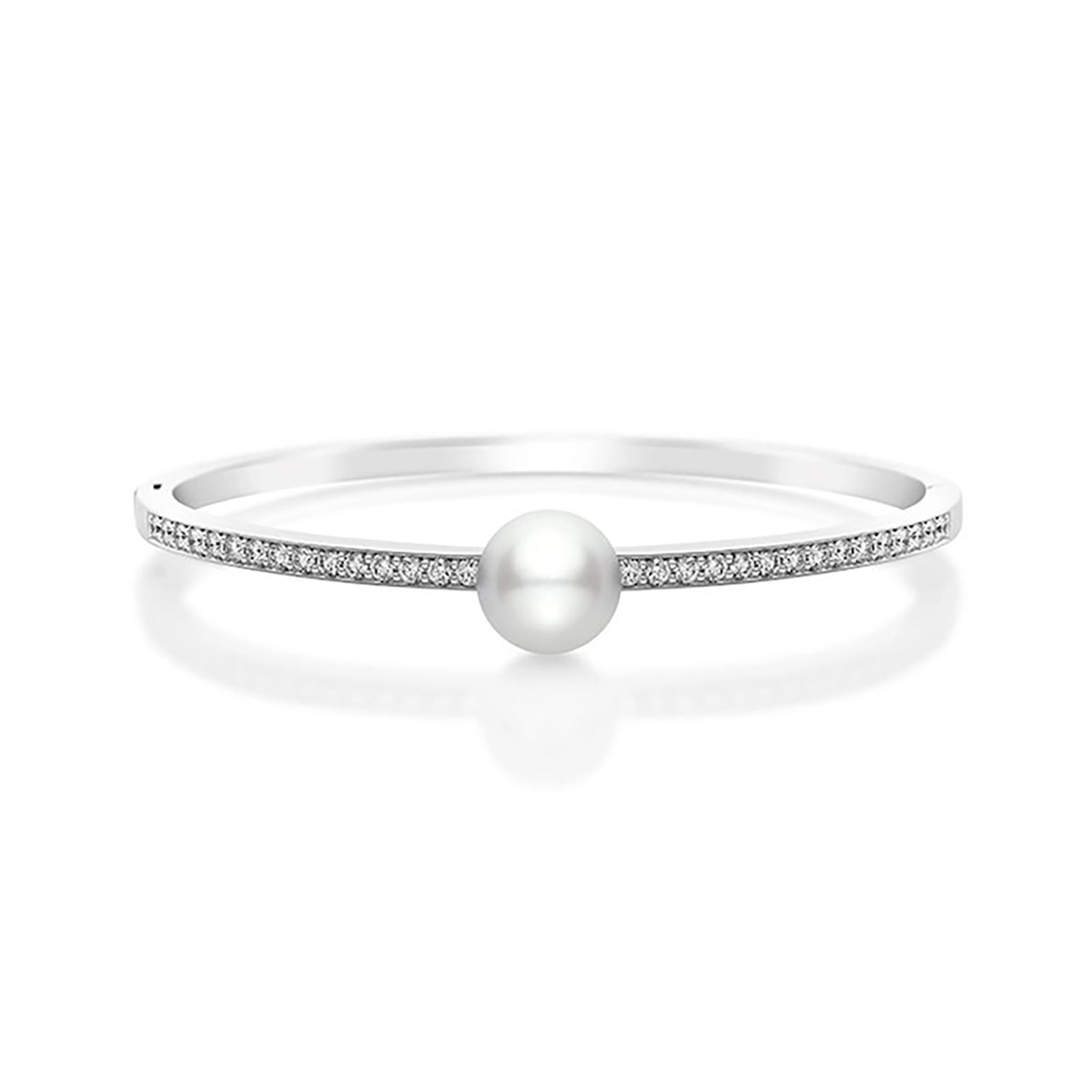 Classic White South Sea Cultured Pearl and Diamond Bracelet by Mikimoto ...