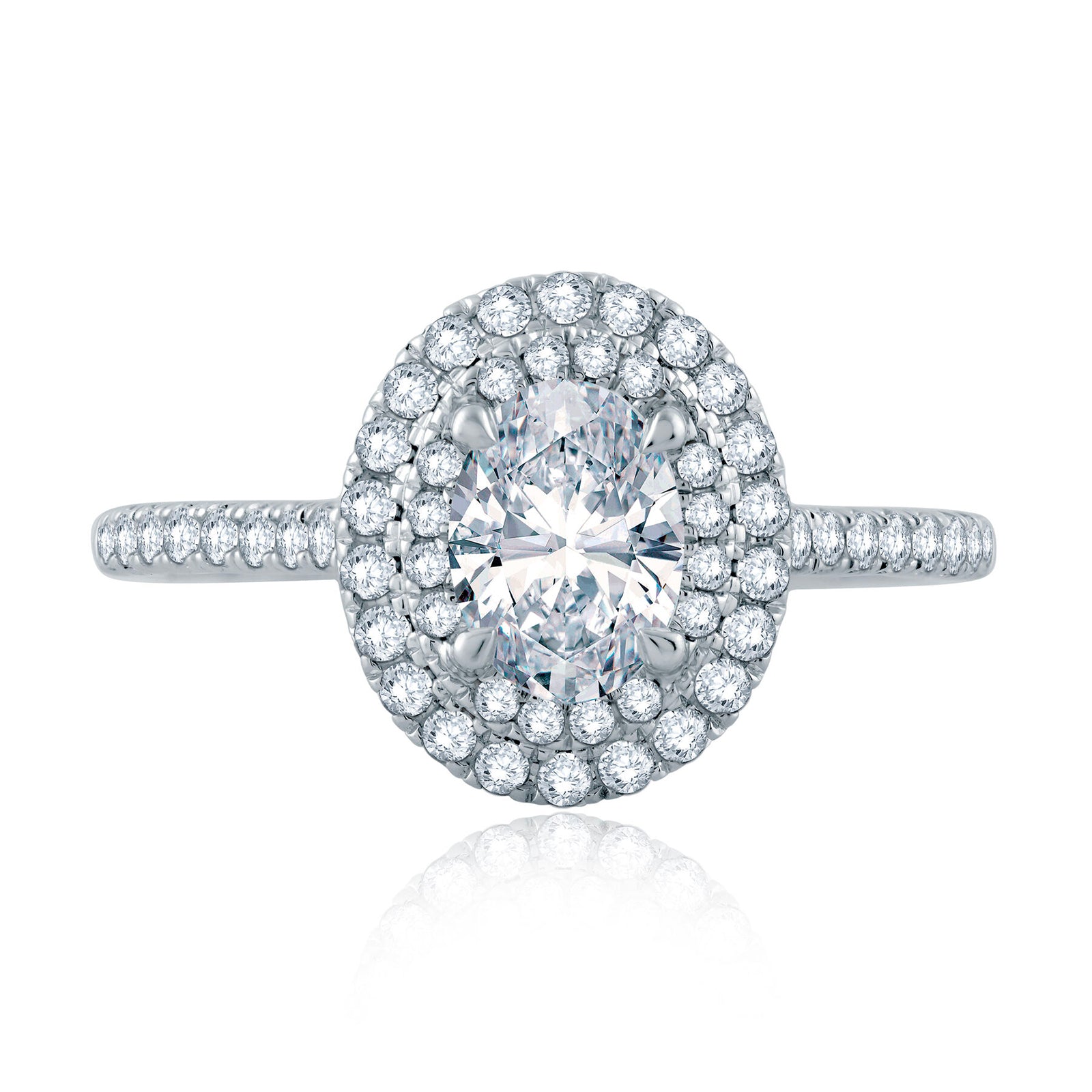 Diamond Double Halo Semi Mount Ring | 14k White (1.00ct Head) by A ...