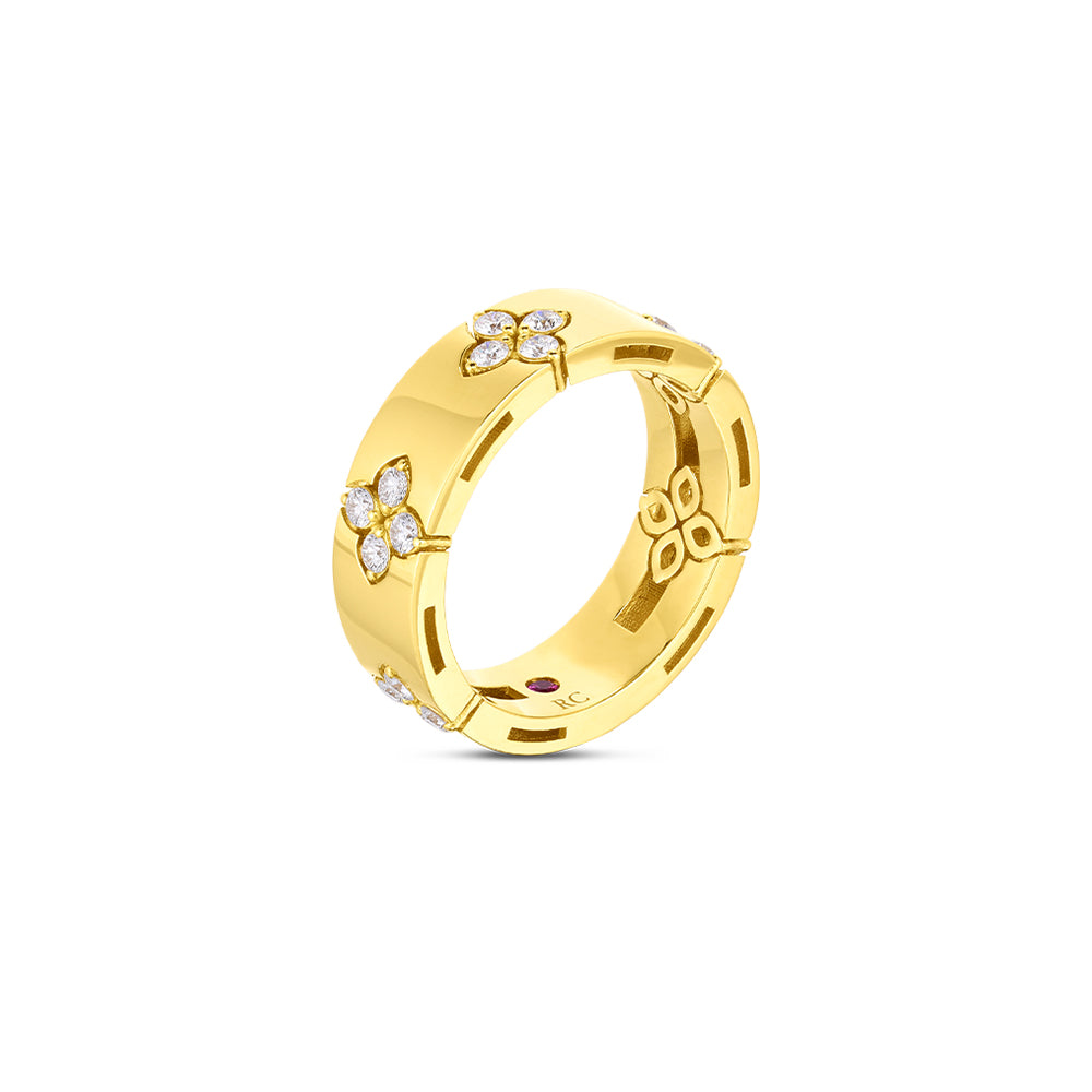 8k Yellow Gold Medium Width Verona Diamond Band by Roberto Coin ...