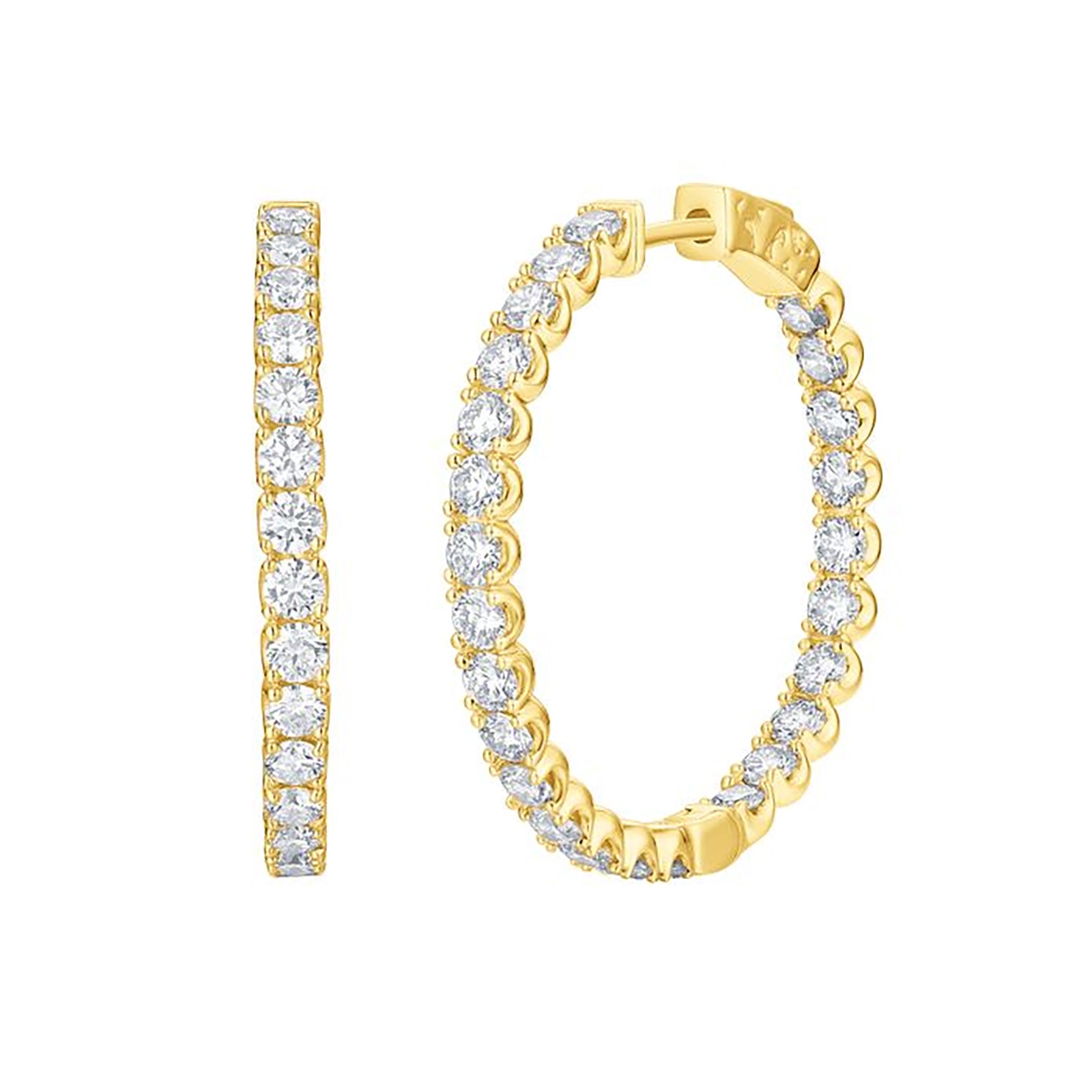 Lab Grown Diamond Inside/Out Hoops by Céleste Created Diamonds ...