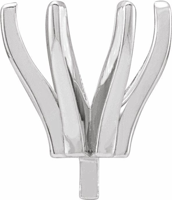 14K White 8x6 mm Oval 6-Prong Peg Setting by STULLER | Diamond Cellar