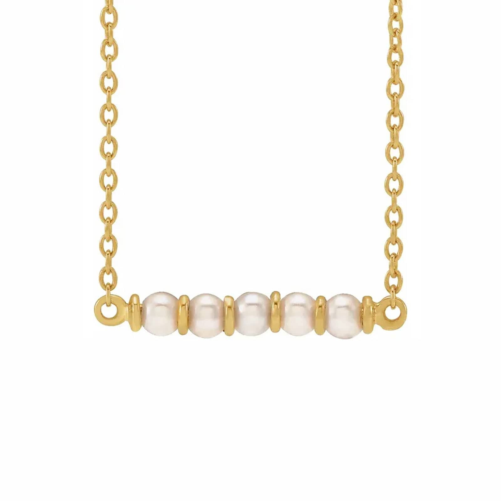 Cultured Freshwater Pearl Bar Necklace by Diamond Cellar | Diamond Cellar