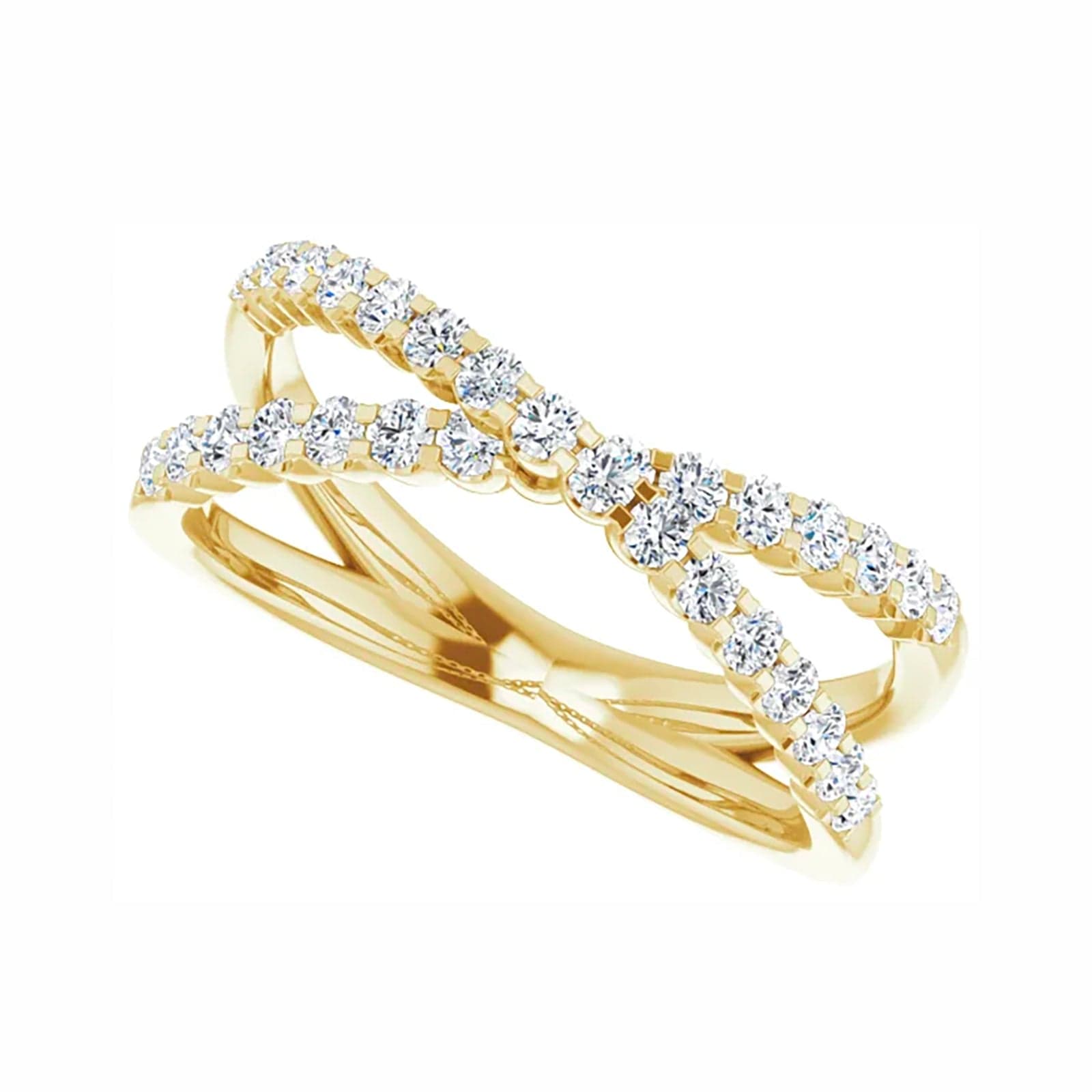 Diamond Criss-Cross Ring by Diamond Cellar | Diamond Cellar