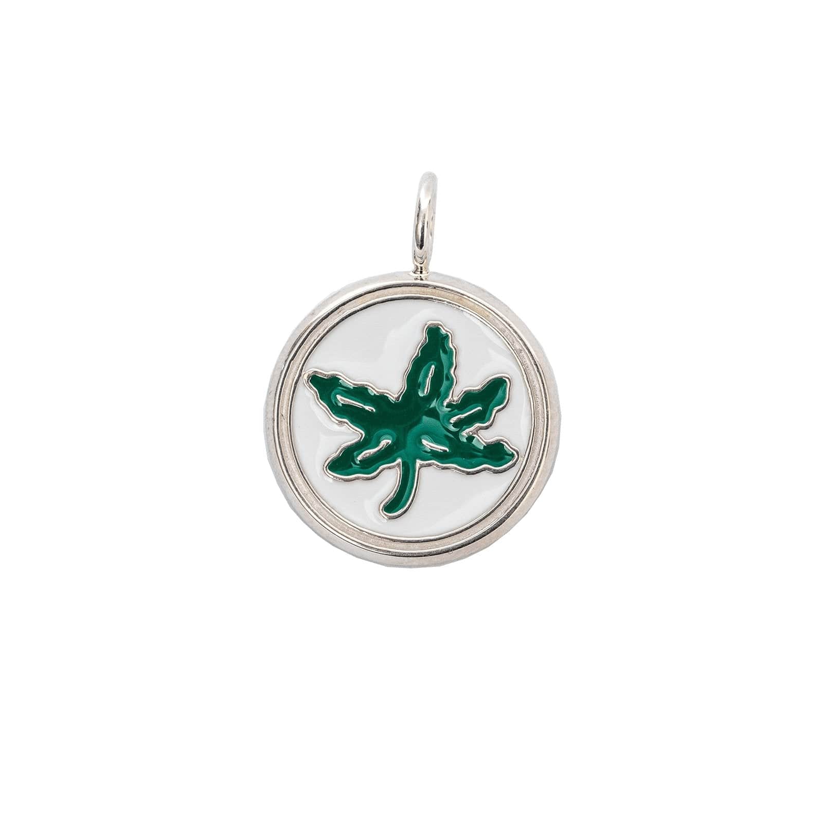 OSU Buckeye Leaf Charm with Green and White Enamel by Diamond Cellar ...